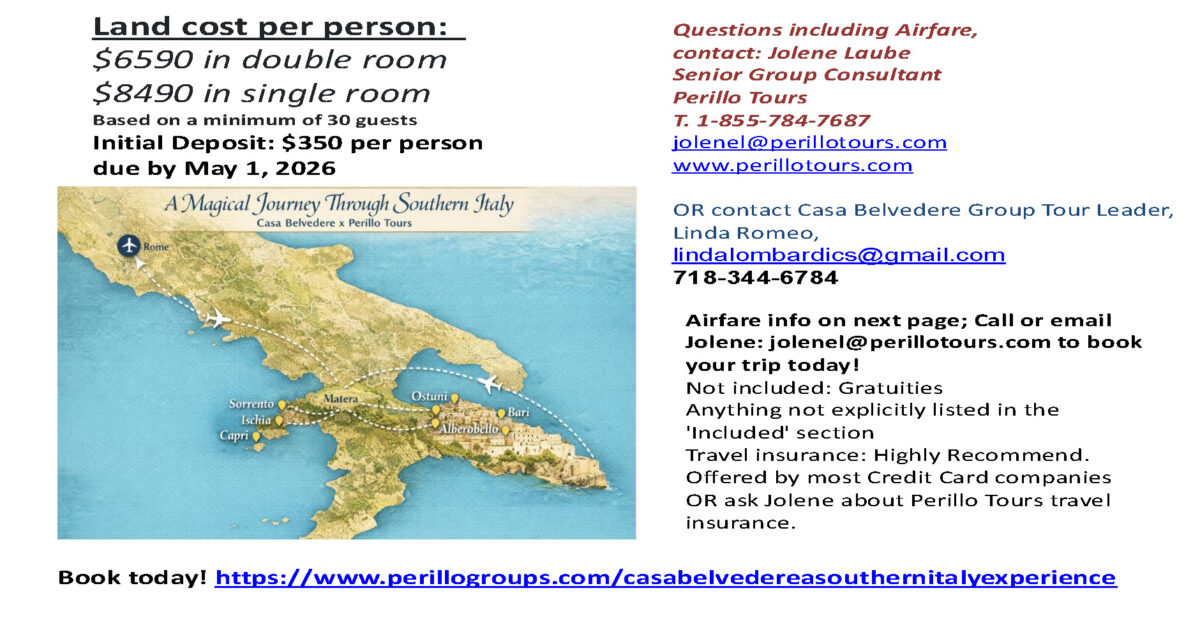 Perillo Tours Presentation 2026 – The Italian Cultural Foundation